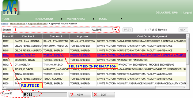 1. SEARCH : You may use searching to to view specific informations from ...